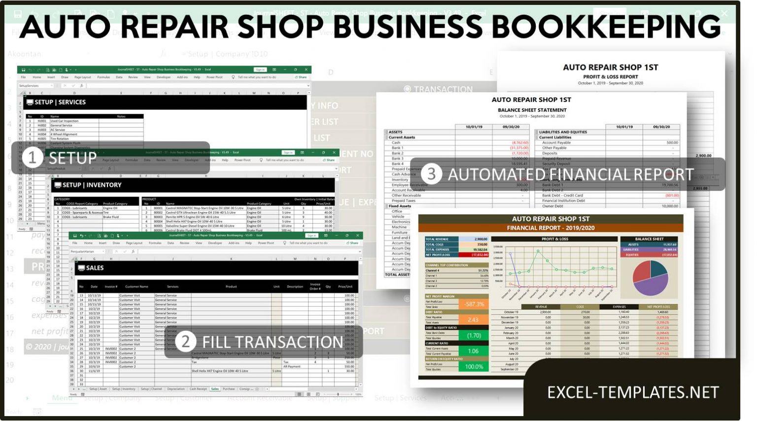 Auto Repair Shop Bookkeeping Template » Excel Templates