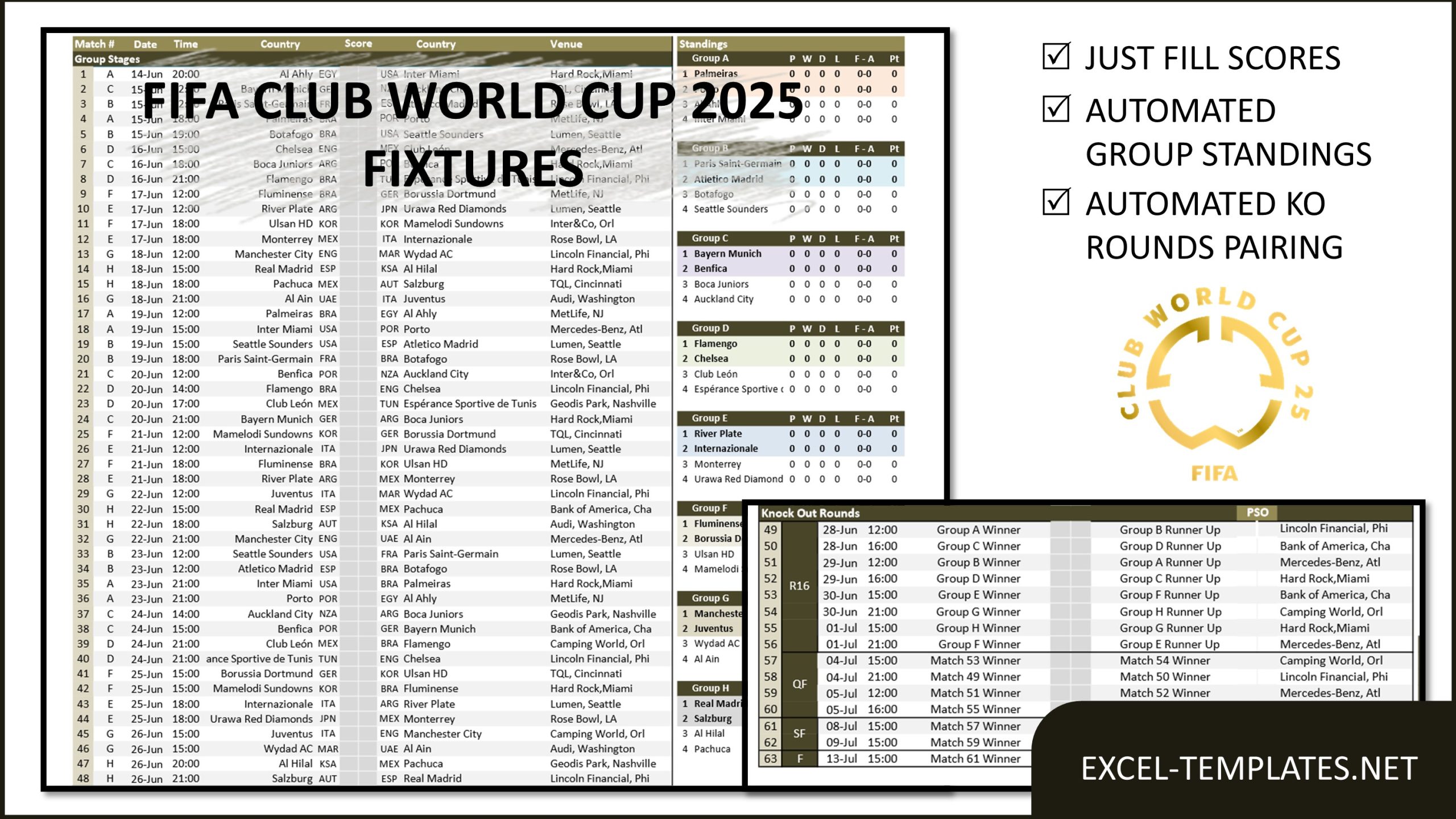 Club World Cup 2025 Schedule » Excel Templates